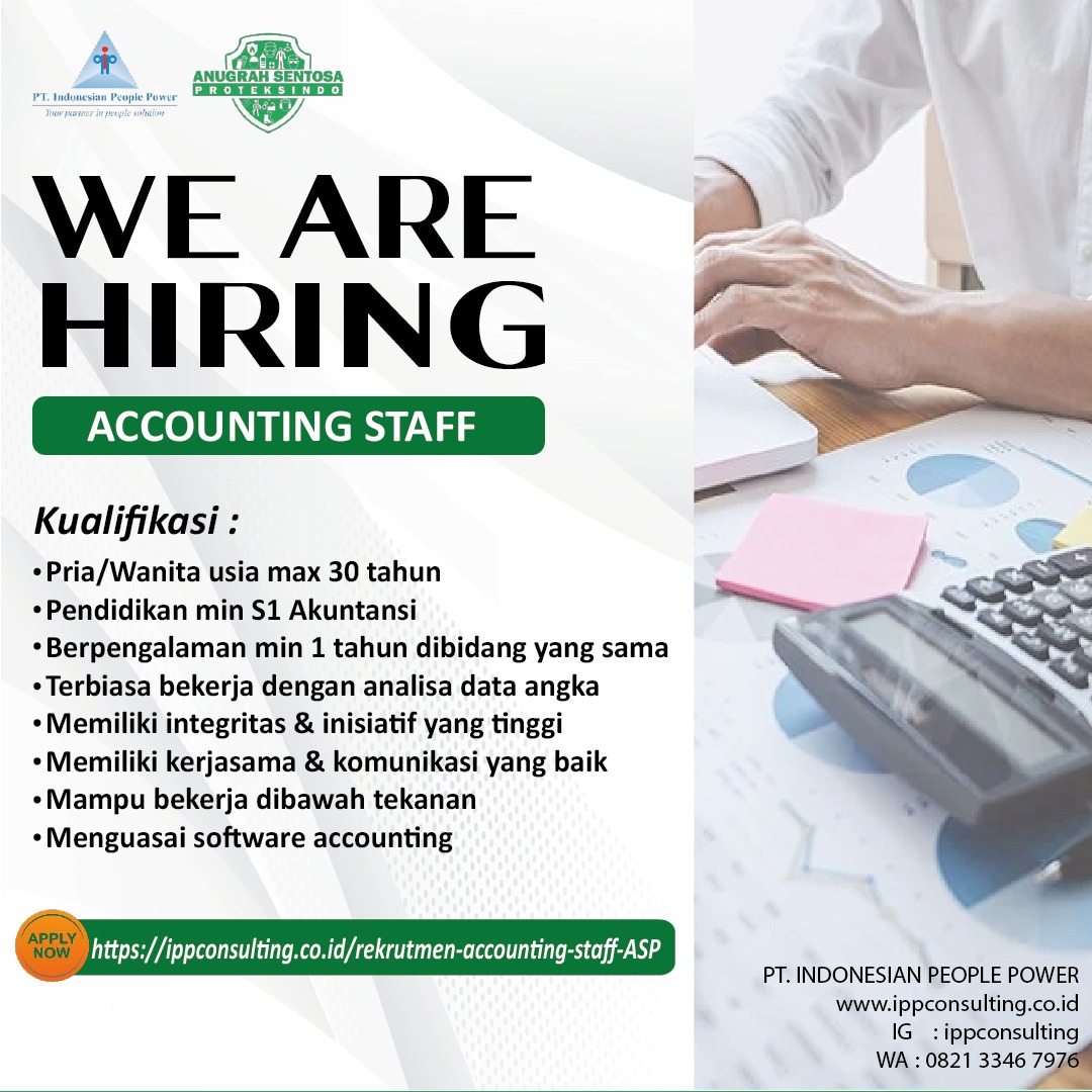 Lowongan Pekerjaan Rekrutmen Accounting Staff ASP - IPP Consulting